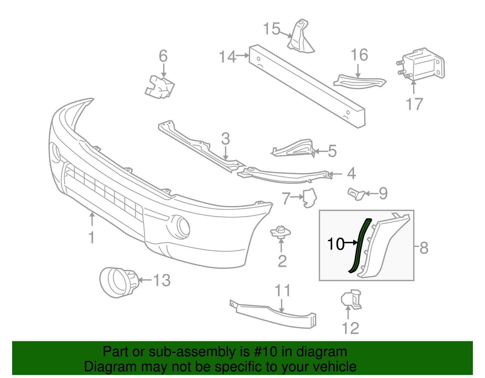 2005-2011 Toyota Tacoma Pad, Front Wheel Opening Extension, No. 1 53851 ...