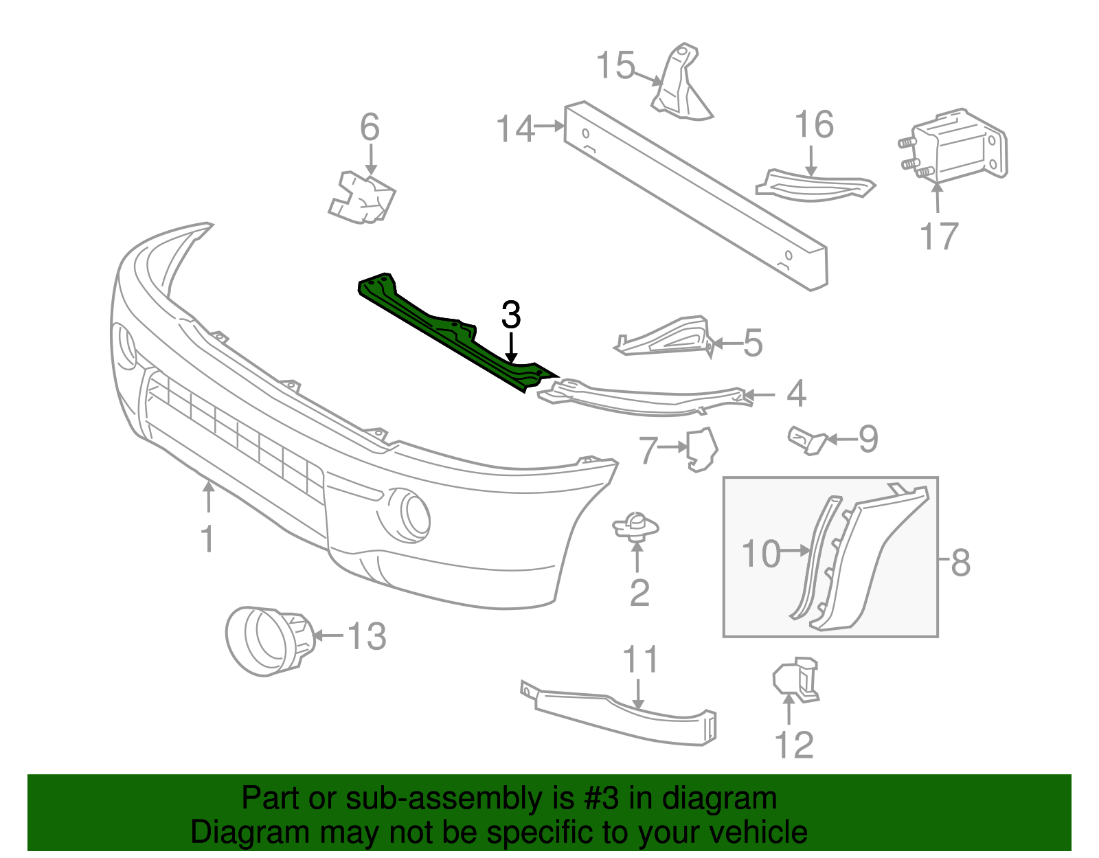 Genuine Toyota Upper Retainer part# 52521-04040 for 2005-2011 Toyota ...