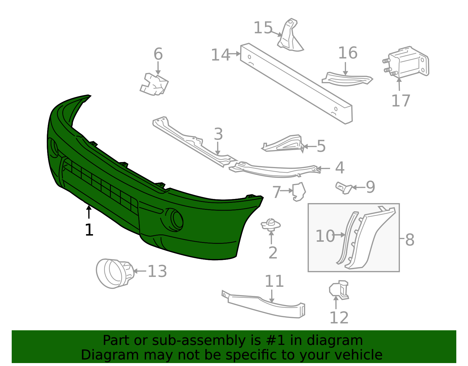 52119-04040 - Cover Front Bumper Longo Toyota Parts