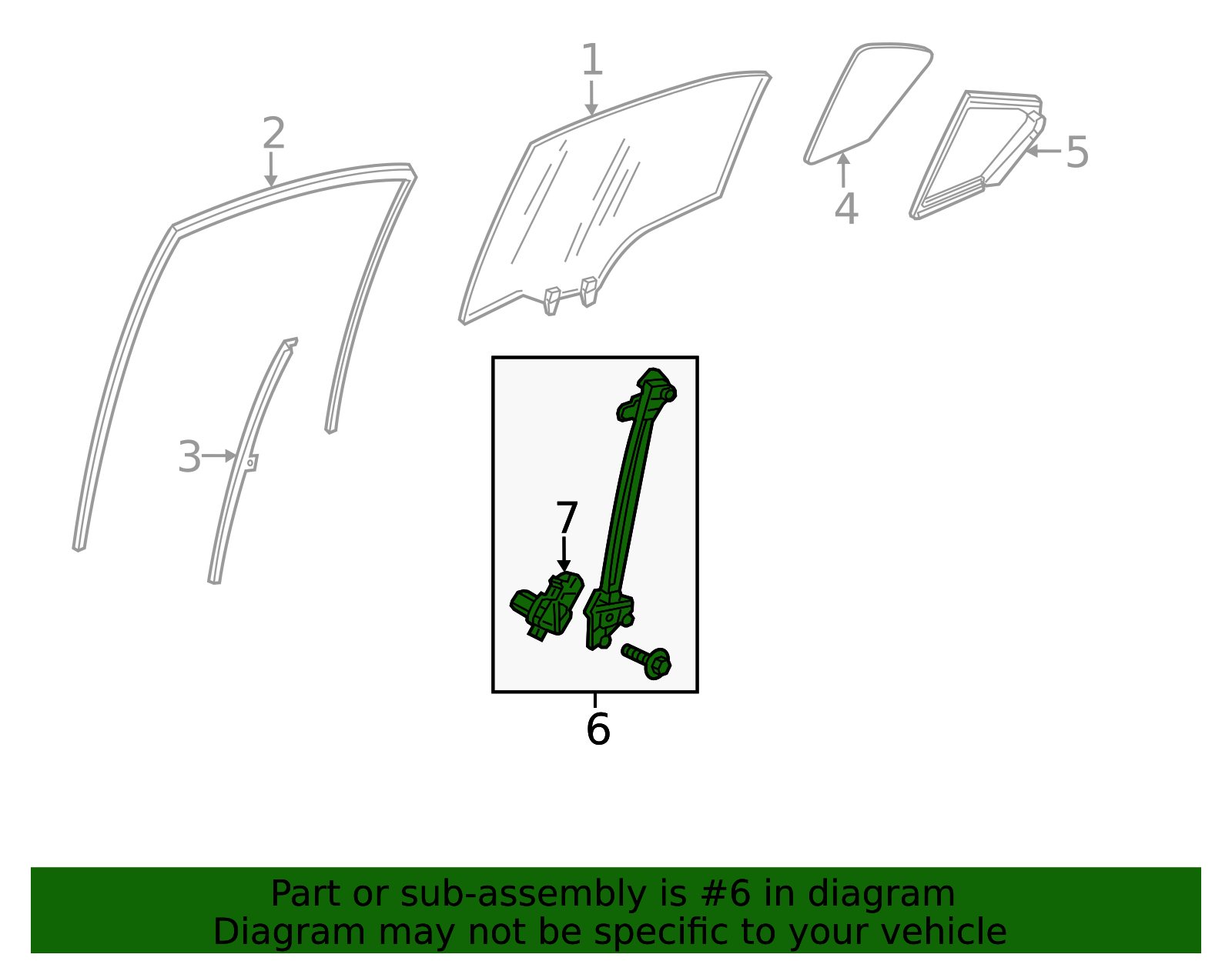 2012-2015 Honda Civic Window Regulator 72750-TR0-A01 | Honda Factory Parts