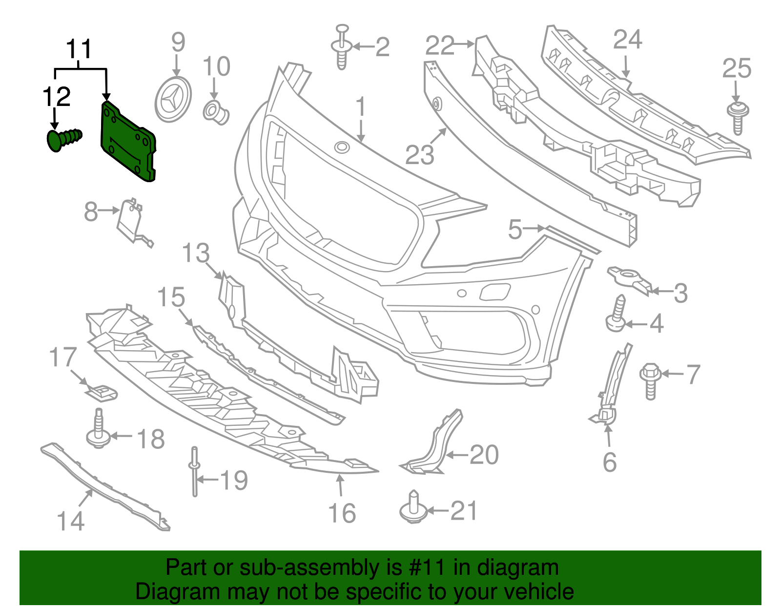 156-880-12-01 - License Bracket 2018-2020 Mercedes-Benz | Mercedes-Benz ...
