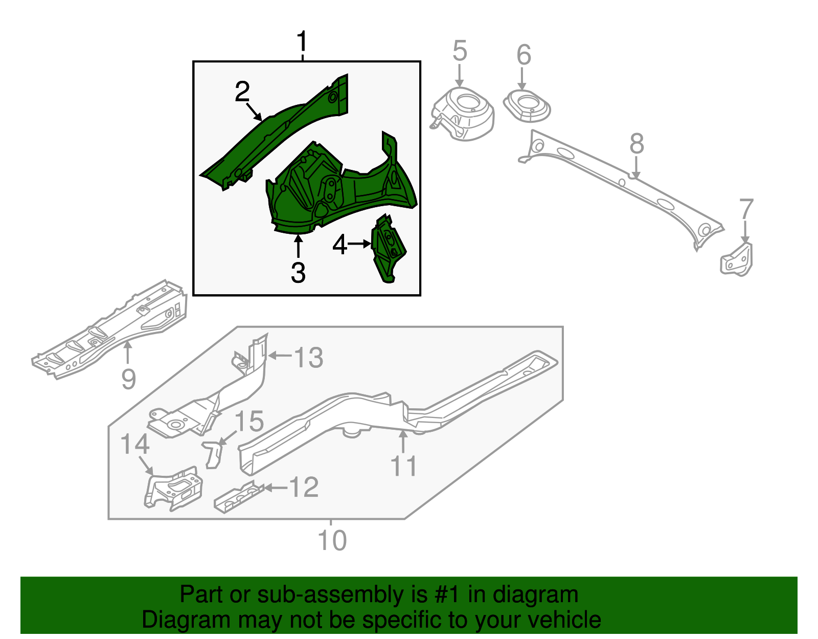 2012-2015 Volkswagen Passat Apron/Rail Assembly 561-805-116 | QuirkParts