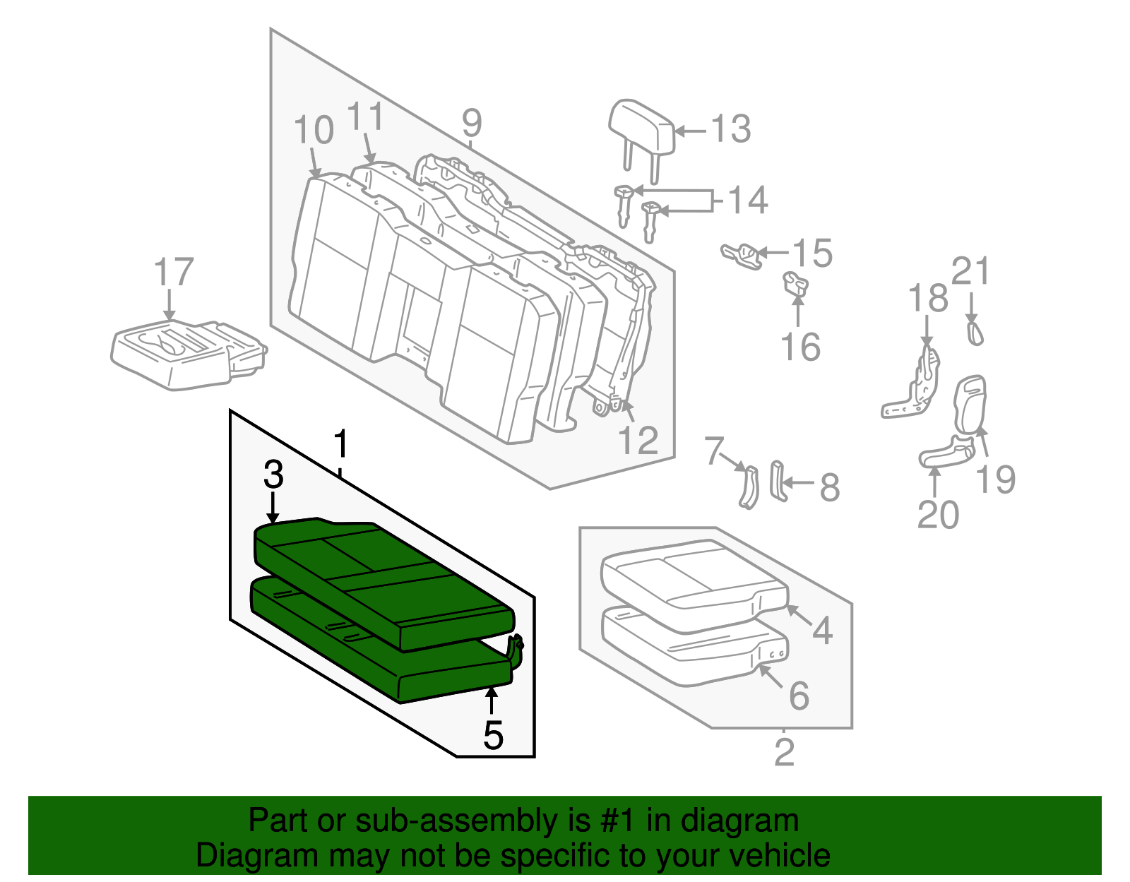 2000-2002 Toyota Tundra Cushion Assembly 71460-0C020-B0 | Toyota Parts ...