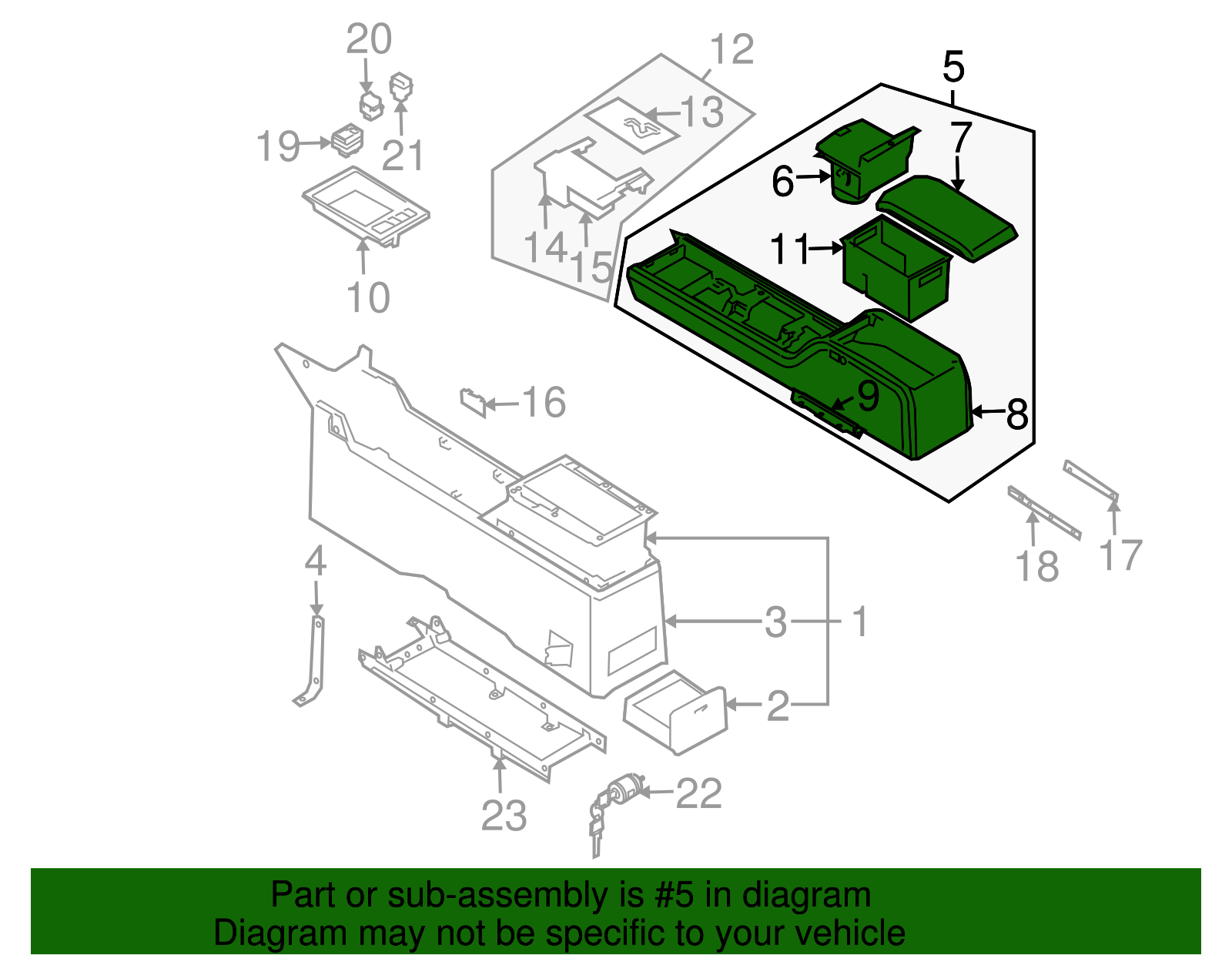 2003-2004 Nissan Murano Upper Console 96910-CA01C | Boro Nissan Parts