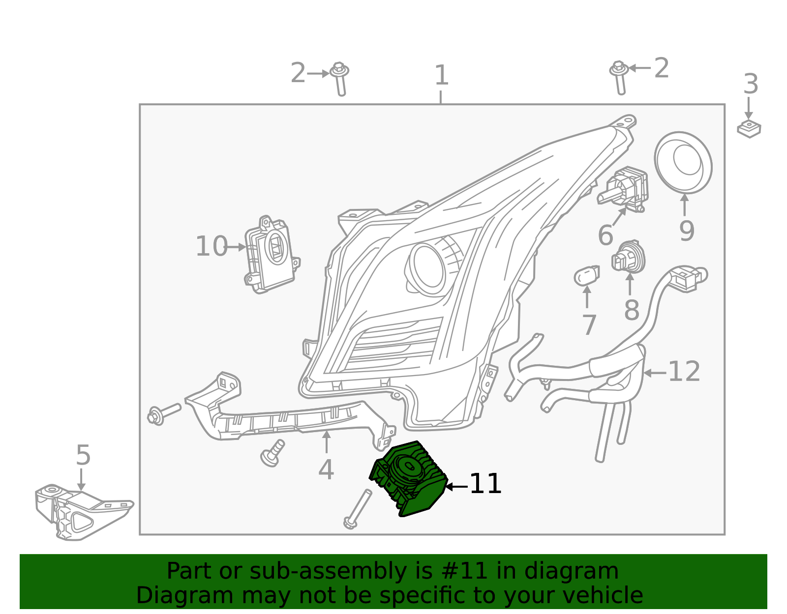 2013-2017 Cadillac XTS Daytime Running Lamp Diode 22791374 | OEM Parts ...