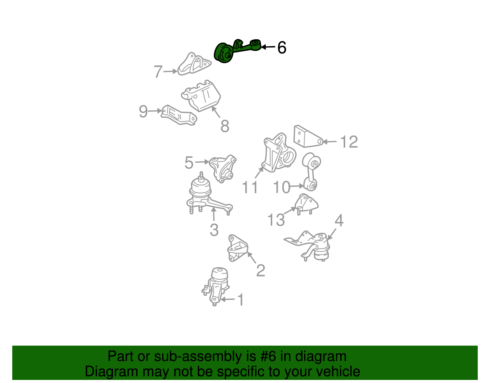 2004-2008 Toyota Engine Support Rod 12363-0H050 | Toyota Parts Center
