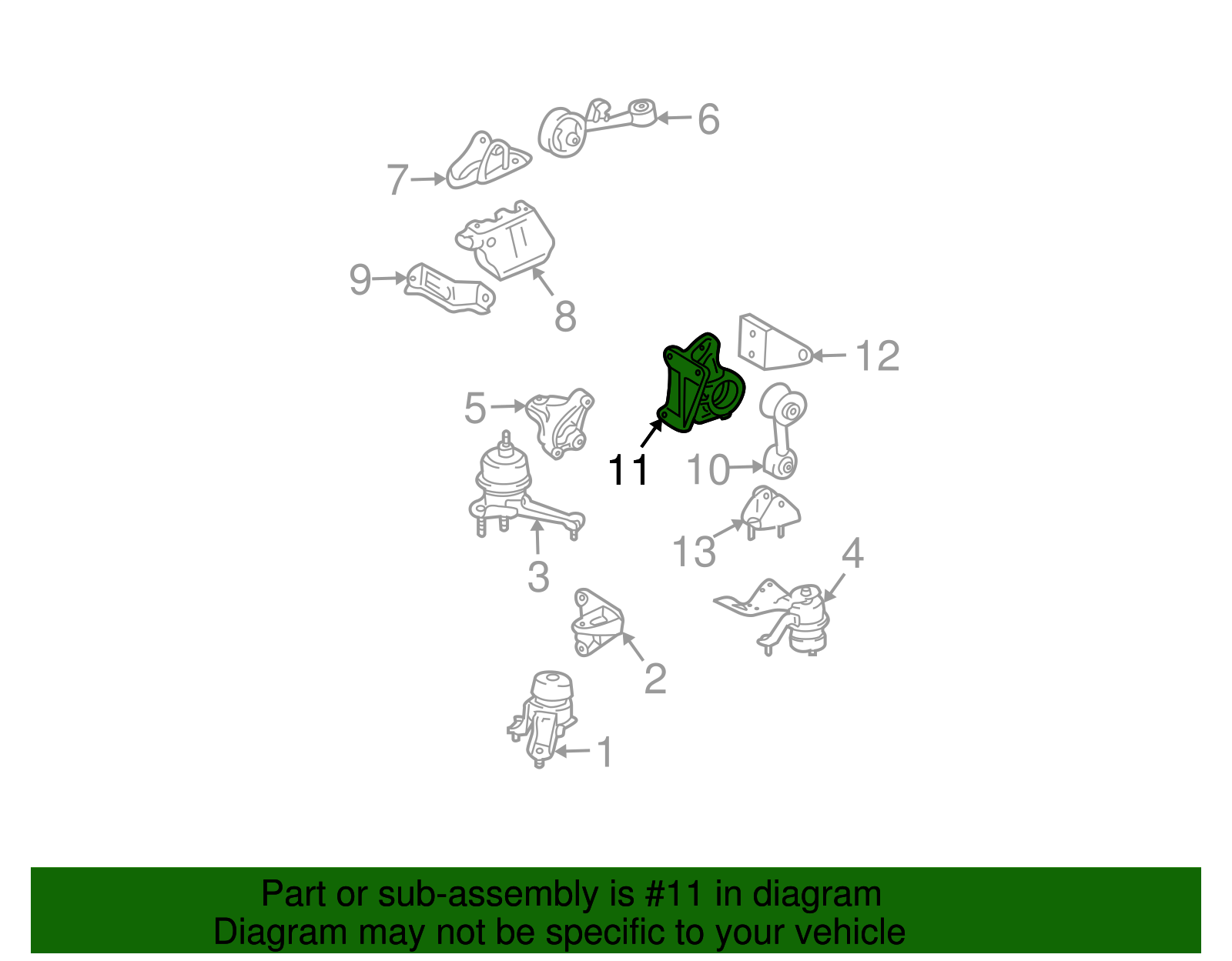 12321-28020 - Lateral Rod Mount Bracket - 2002-2009 Toyota | Nucar ...