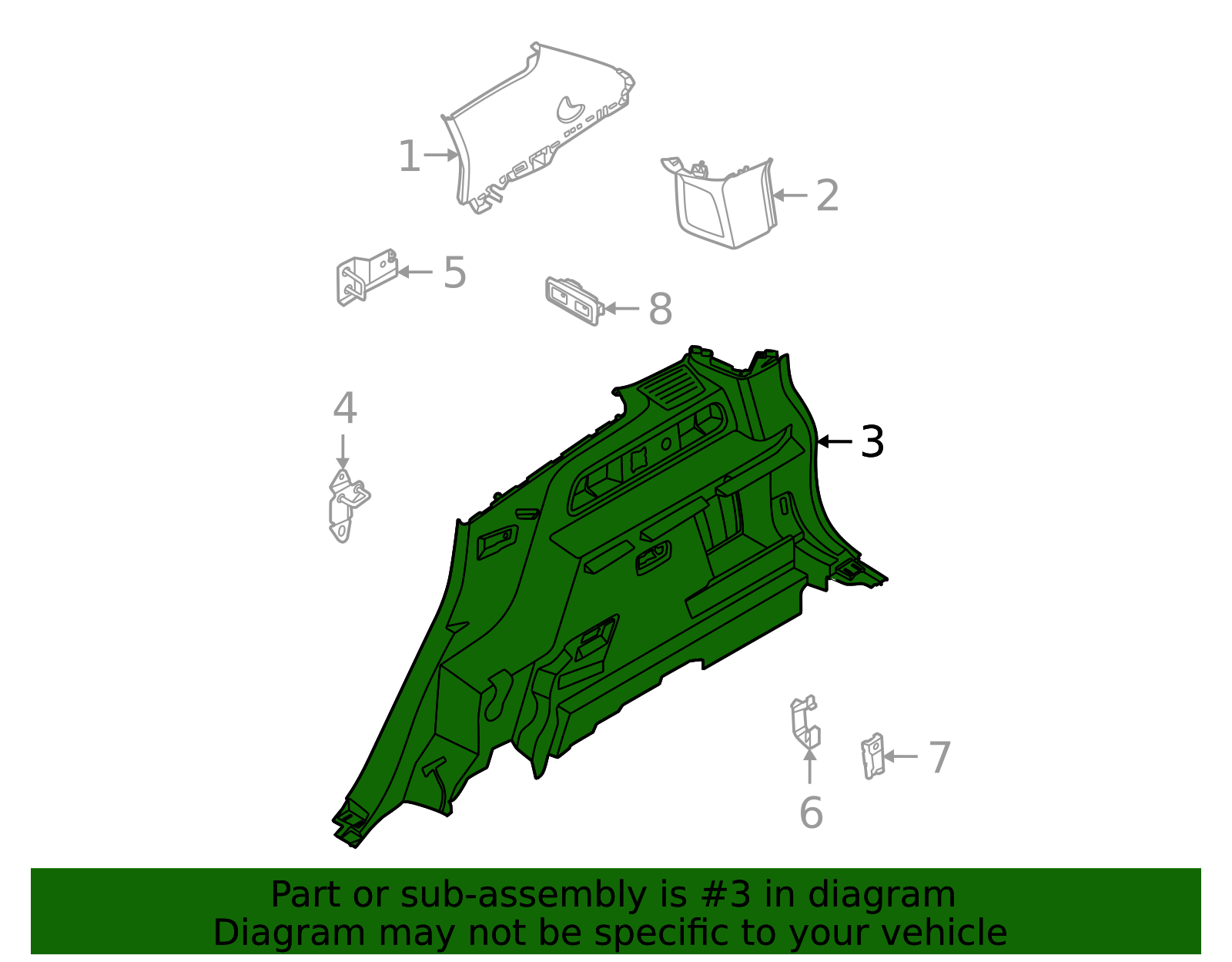 2024-2025 Ford Bronco Sport Lower Quarter Trim M1PZ-7831012-GC | Ford ...