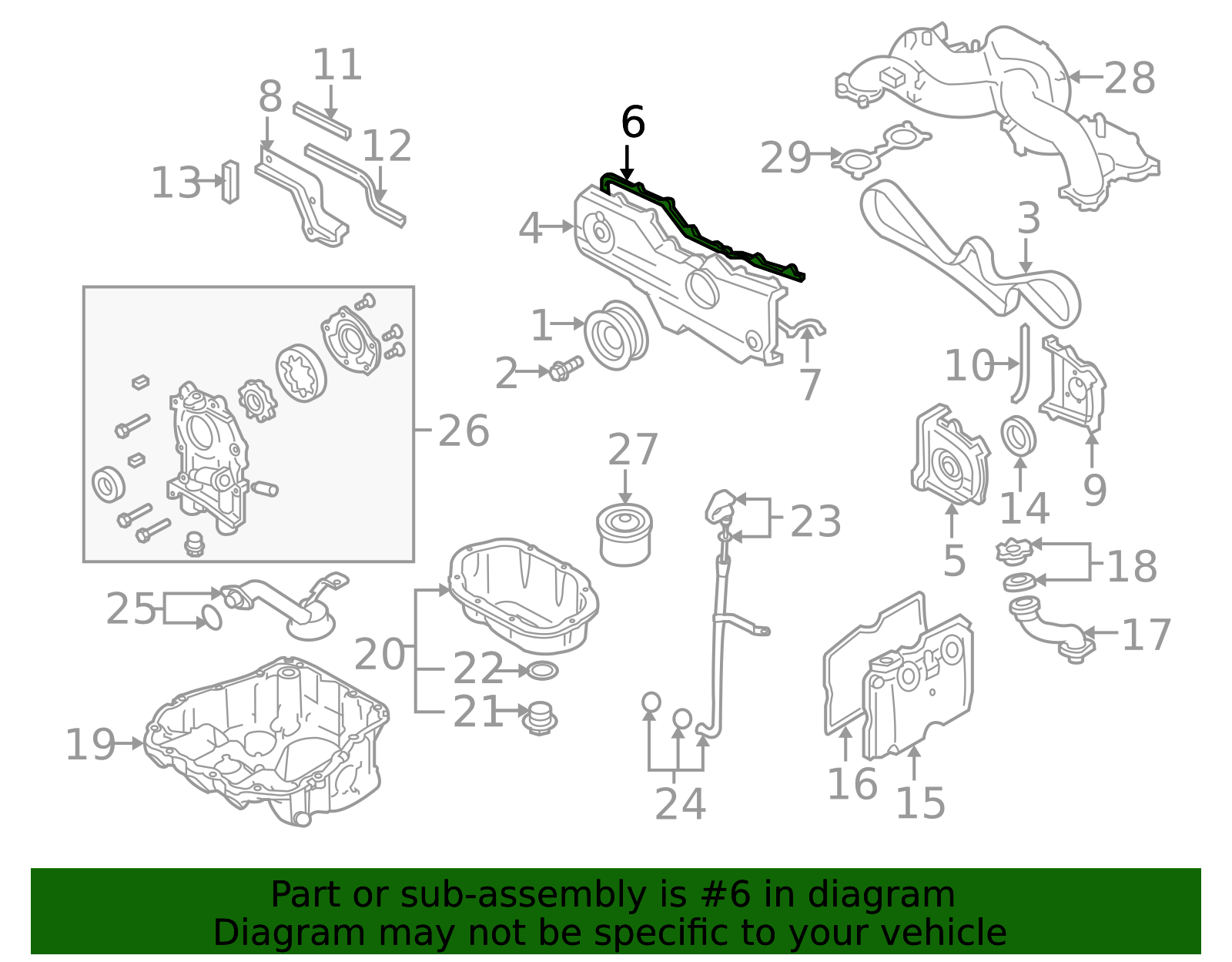 1999-2012 Subaru Outer Timing Cover Gasket 13594AA052 | Subaru Parts Guys