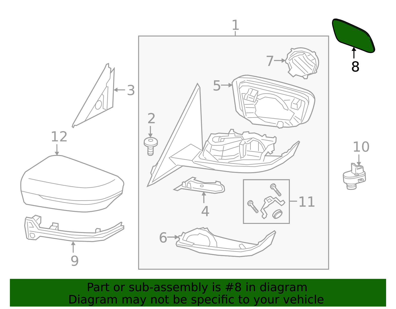 2019-2025 BMW 2019-2024 BMW - Mirror Glass 51-16-5-A07-747 | BMW Parts Wholesale