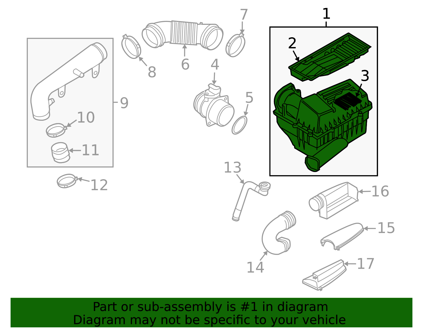 2009-2013 Audi Air Cleaner Assembly 1K0-129-607-AS | Audi USA Parts