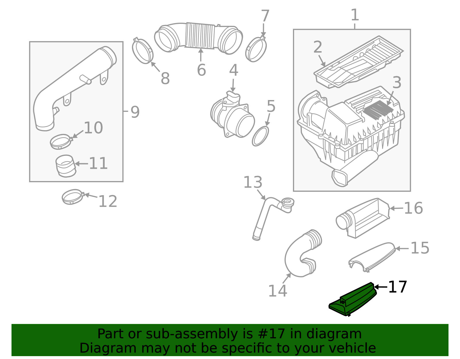 2006-2013 Audi Intake Duct 1K0-805-971-C-9B9 | TascaParts.com