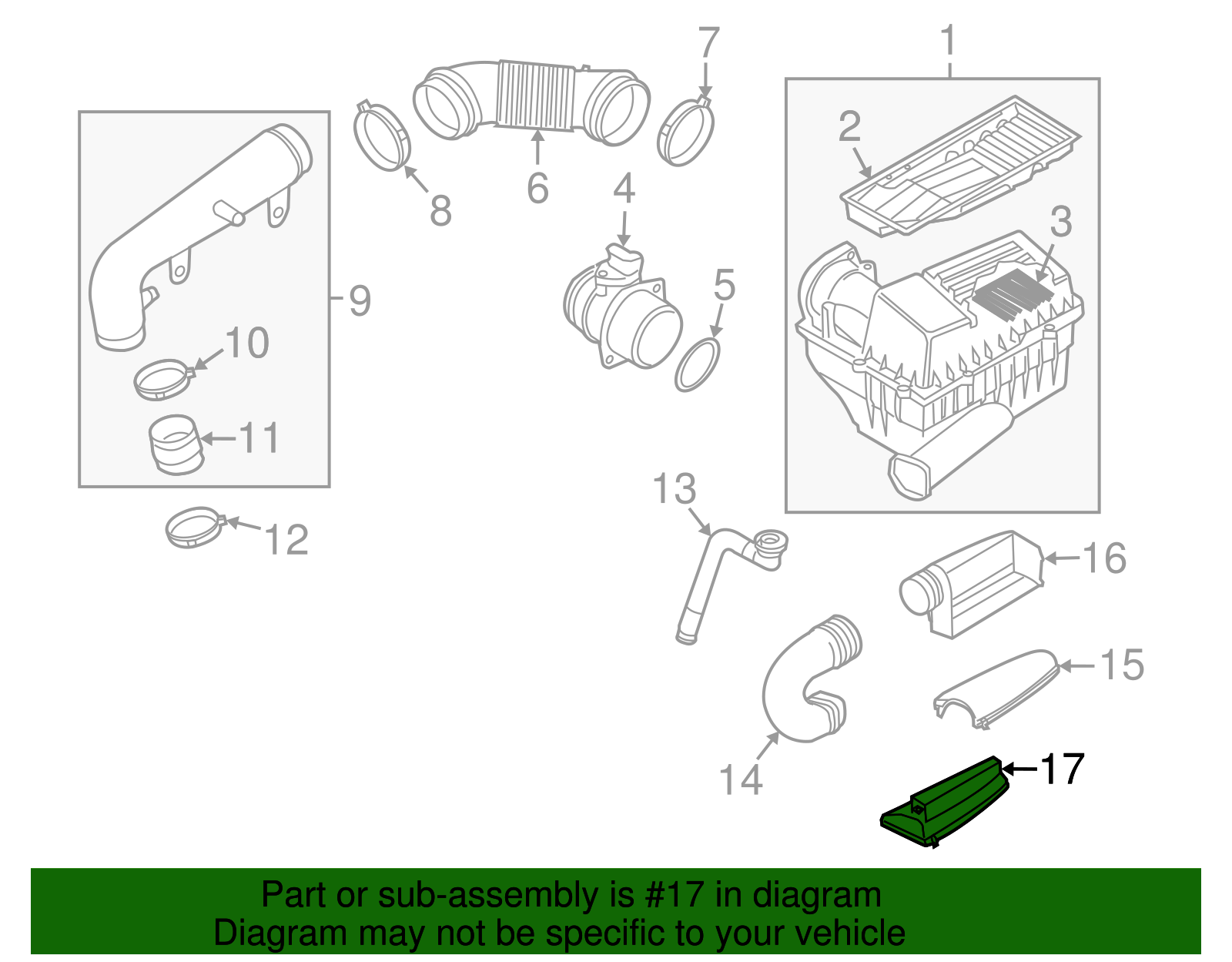 1K0-805-971-C-9B9 - Intake Duct 2006-2013 Audi | Audi OEM Parts Guy