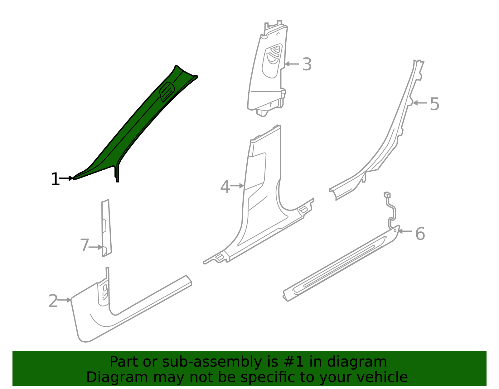 2019-2025 Audi Windshield Pillar Trim 4K0-867-233-D-3GX | TascaParts.com