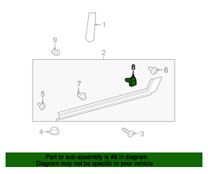 2001-2014 Toyota | Rocker Molding Clip | 75494-42010 | OEM Vehicle Parts