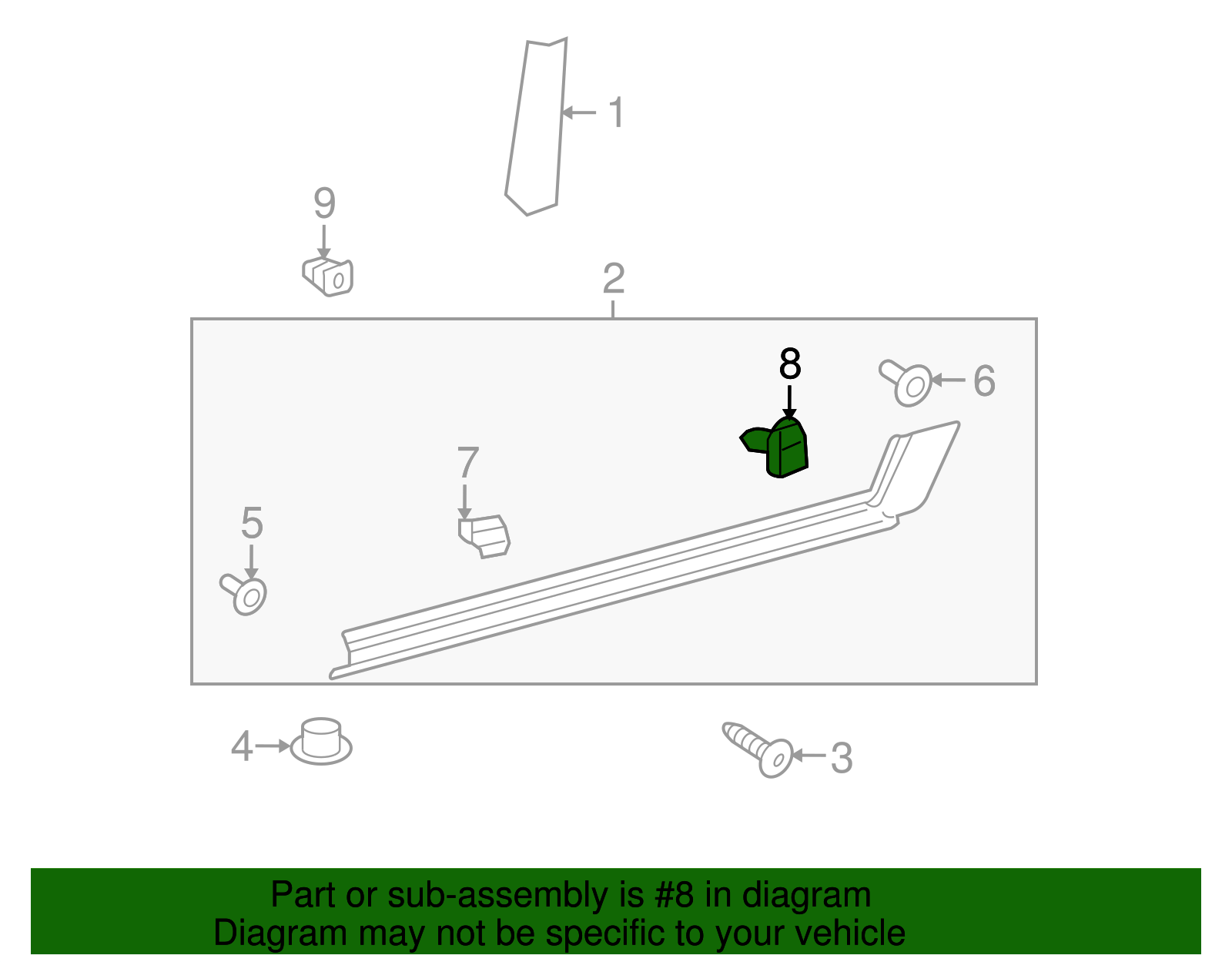 2001-2014 Toyota | Rocker Molding Clip | 75494-42010 | OEM Vehicle Parts