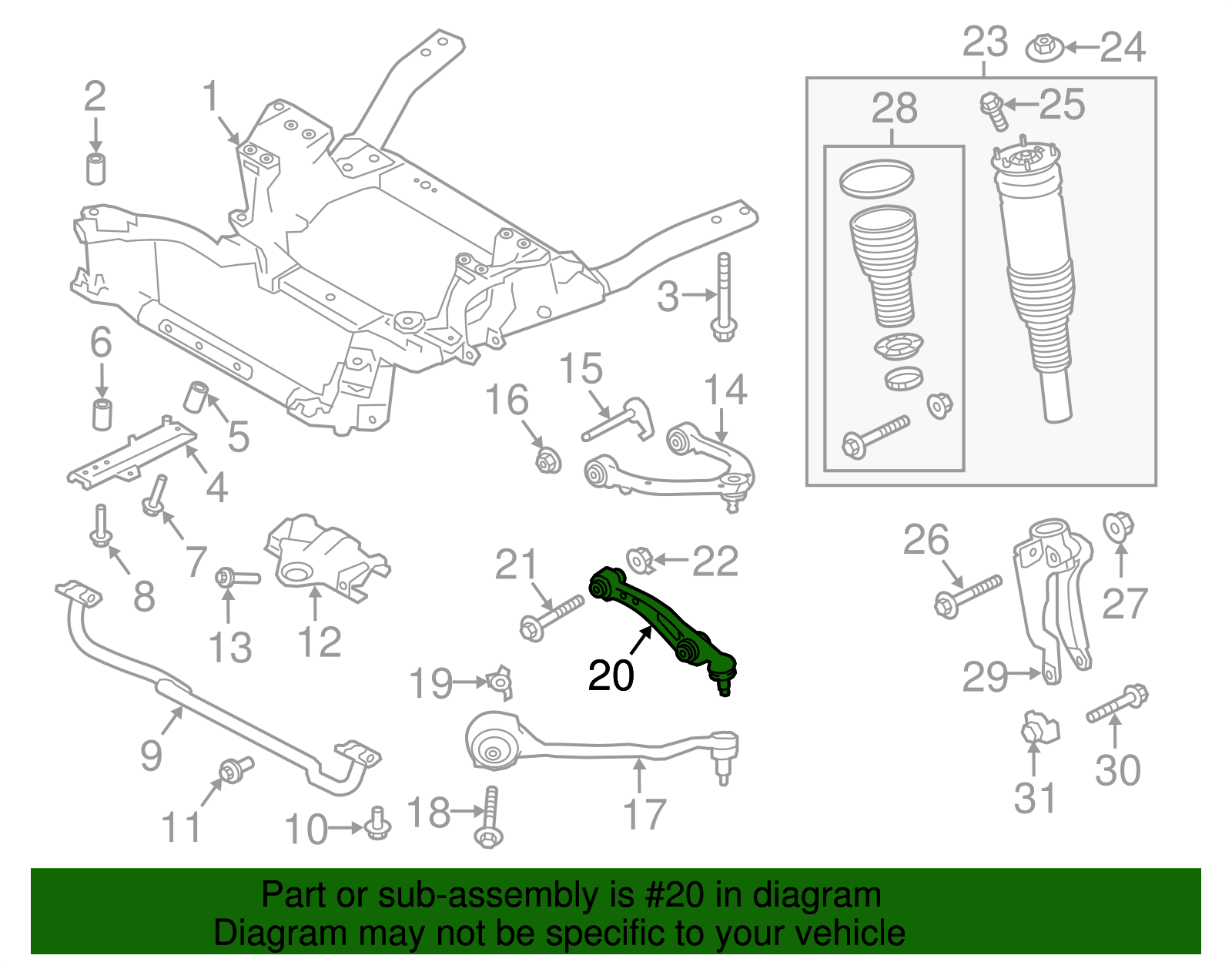Genuine OEM Rear Lower Control Arm Part# LR078476 Fits 2013-2018 Land ...