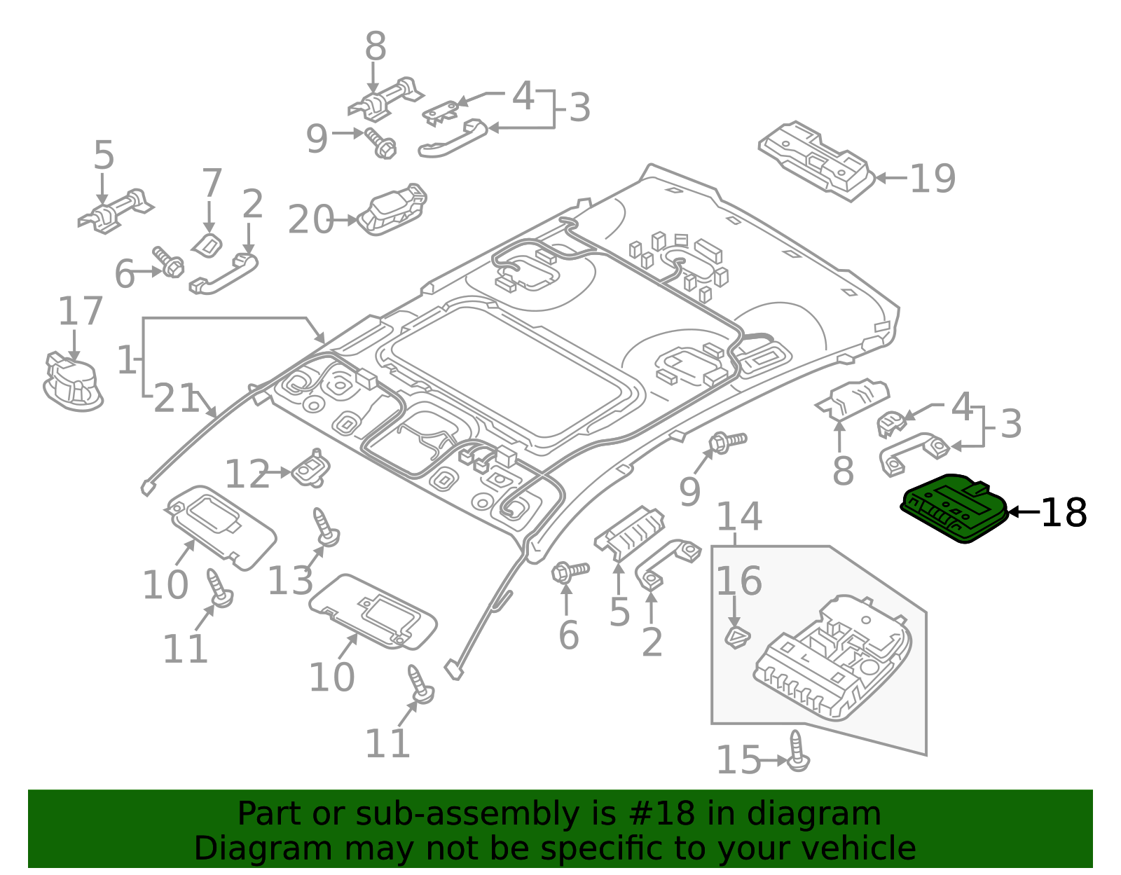 2020-2022 Genesis G90 Vanity Lamp 85381-D2600-VNB | QuirkParts
