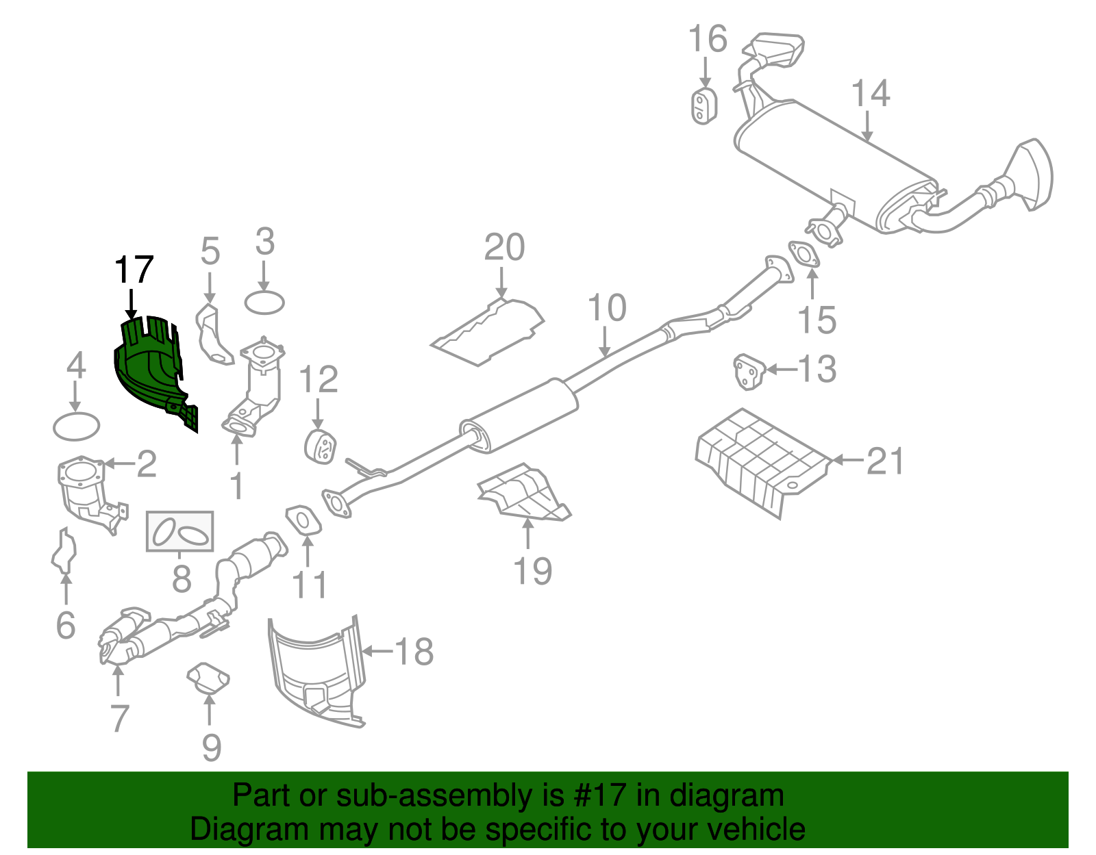 2011-2024 Nissan Converter Shield 20851-JN00A | Nissan Parts Central