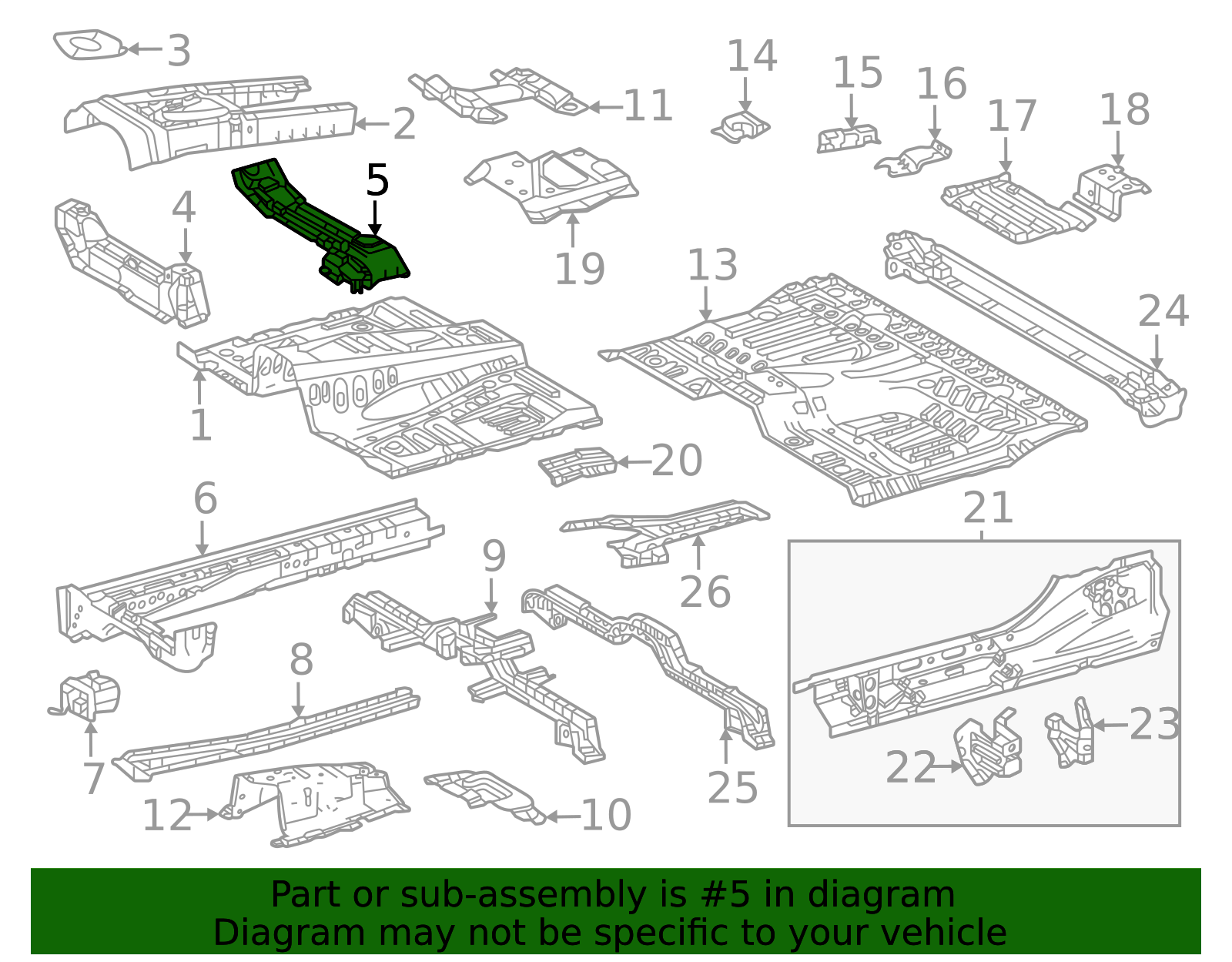 57047-04010 - 2024 Toyota Tacoma - Floor Pan Reinforcement | Nucar ...