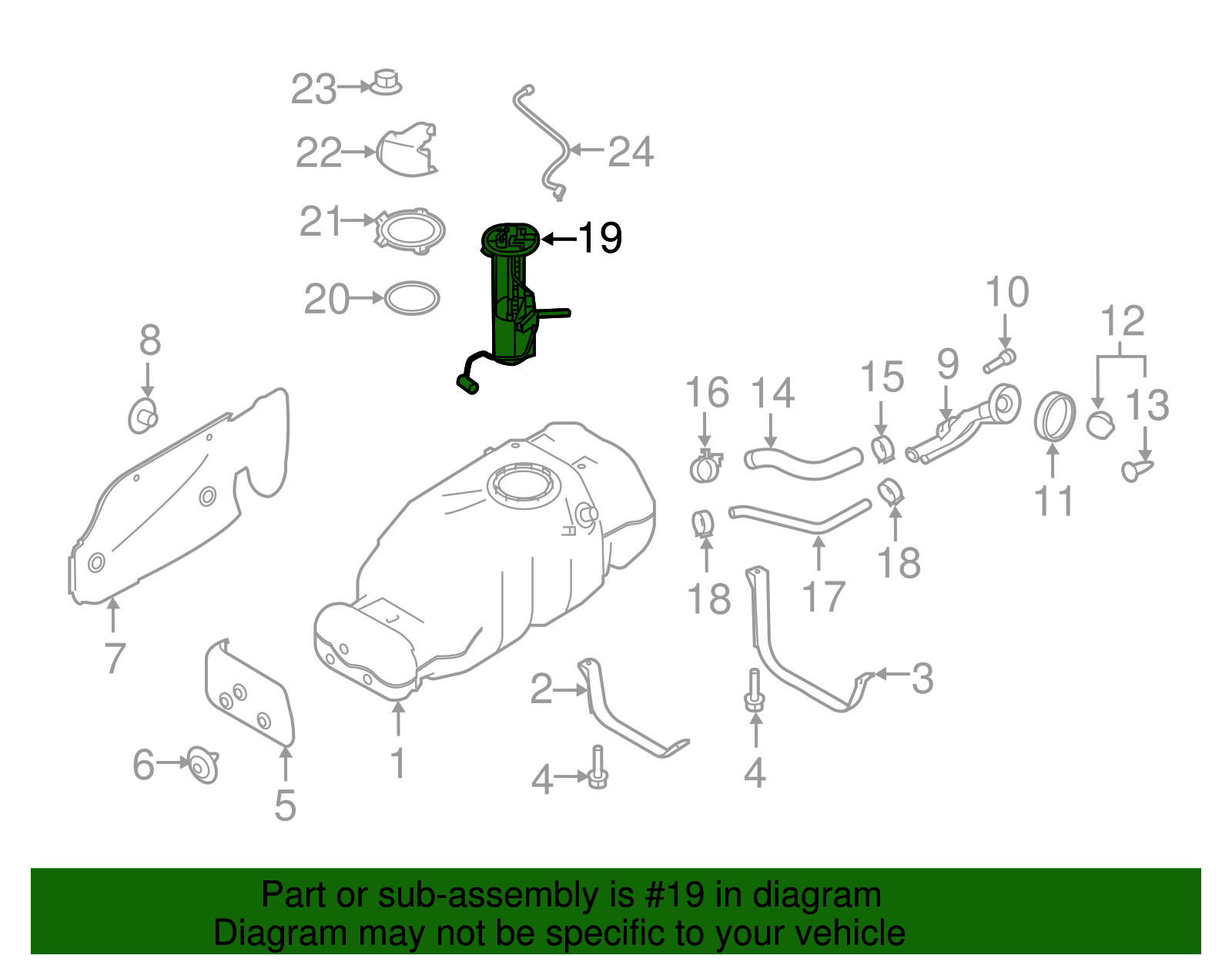 25060-EZ41B - 2016-2019 Nissan TITAN XD - Fuel Gauge Sending Unit ...
