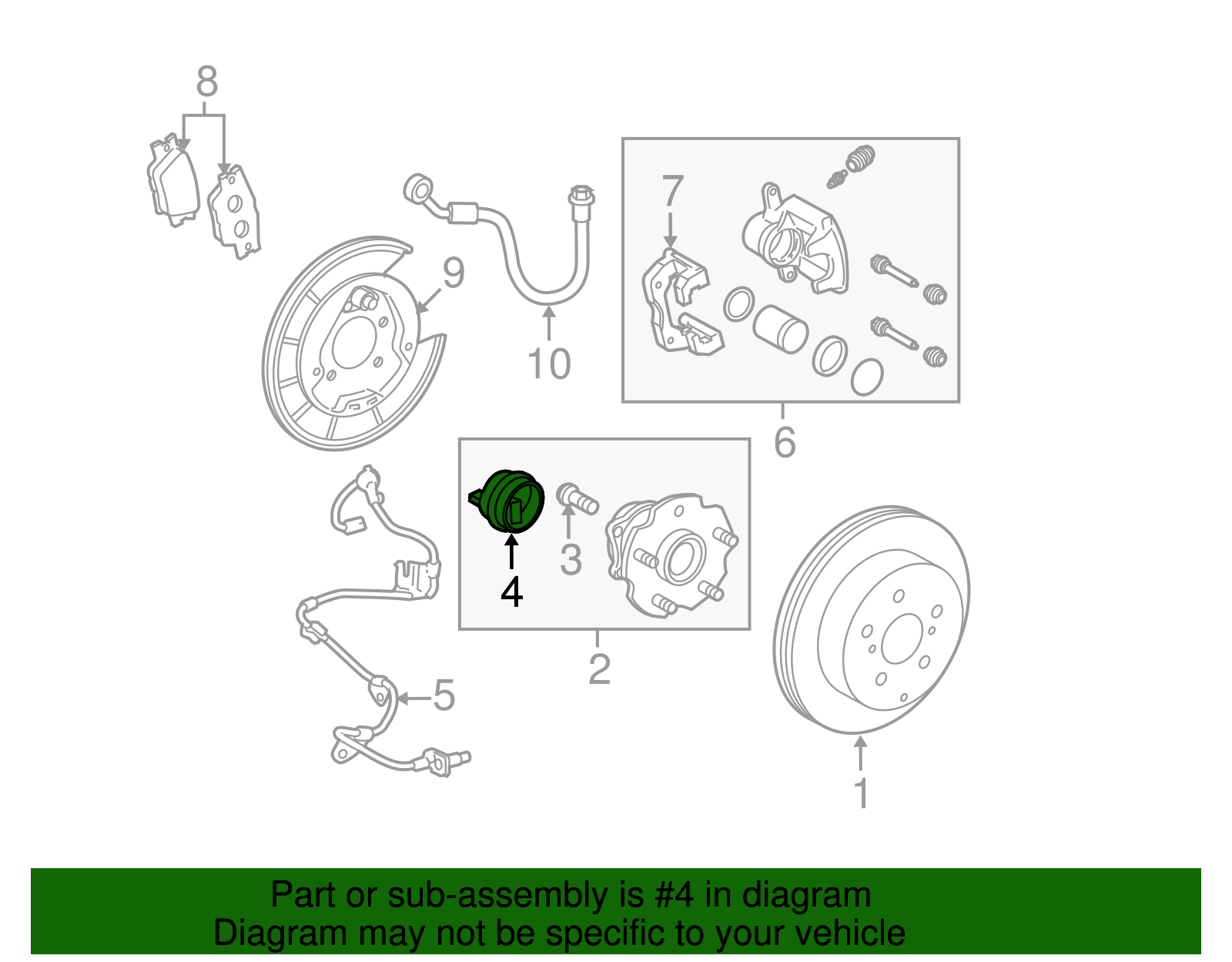 2006-2011 Toyota Rear Speed Sensor 89544-02070 | OEM Parts Online