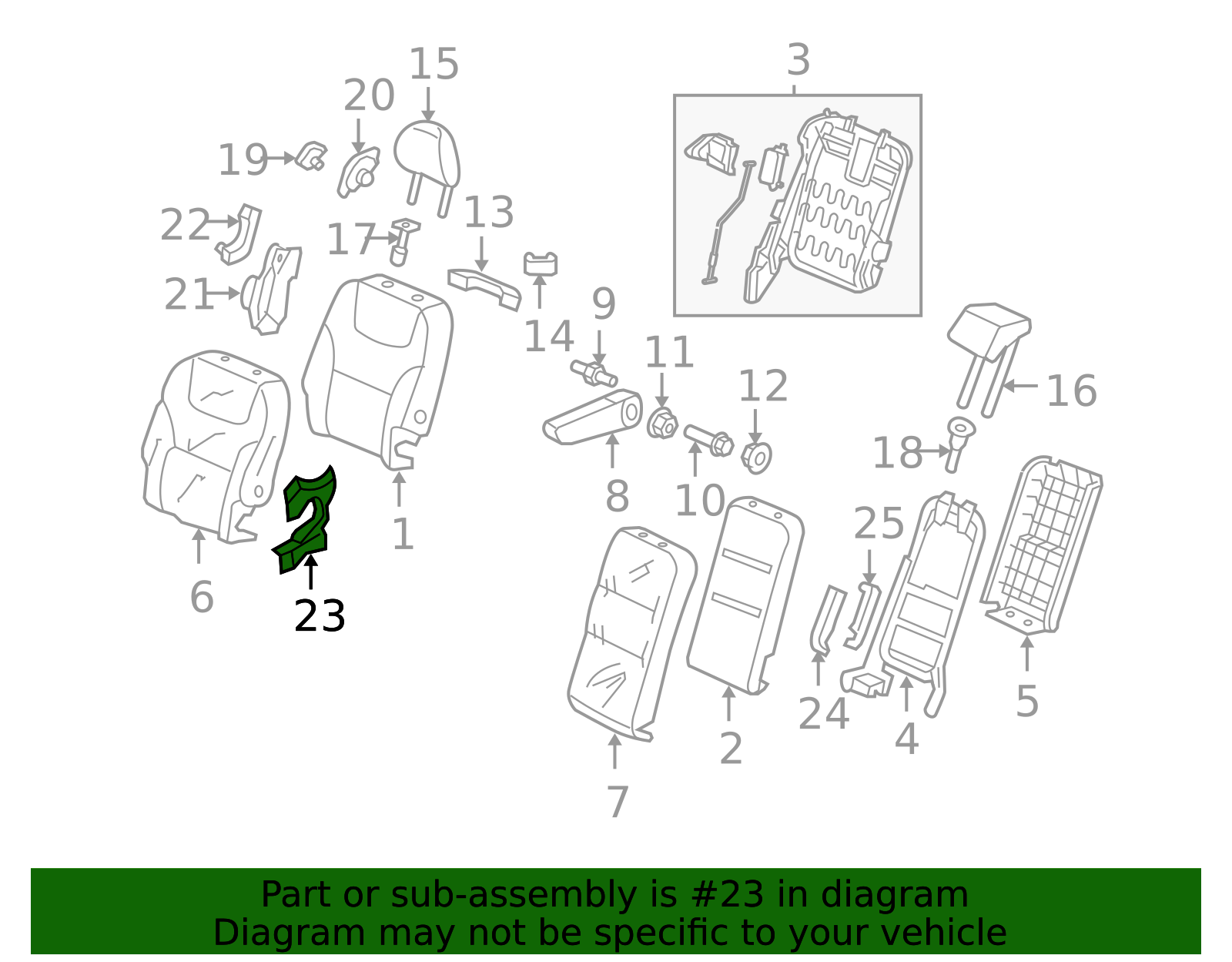 81757-SHJ-A02ZB - 2005-2007 Honda Odyssey - Cover L Middle Seat ...