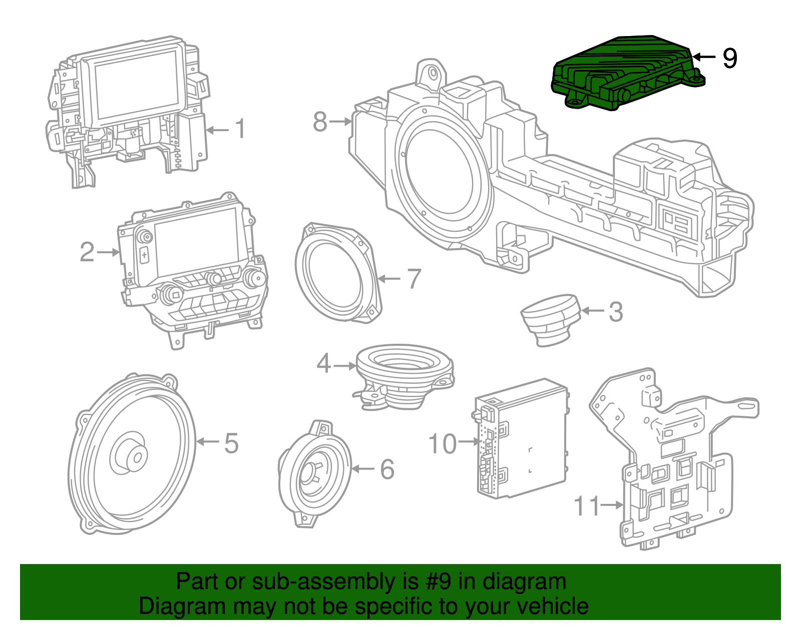 84914043 - 2014-2019 Chevrolet Corvette - Radio Speaker Amplifier ...