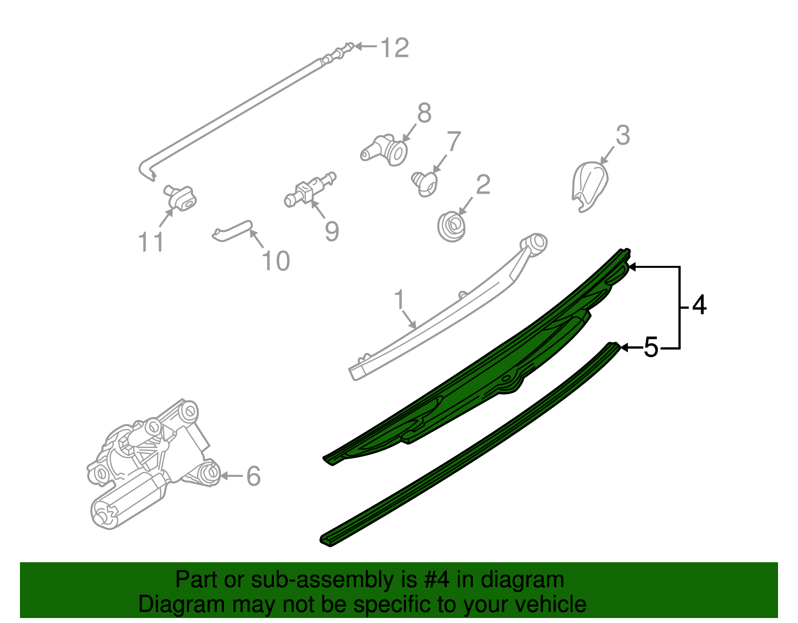 Genuine BMW 61-62-7-074-477 | Wiper Blade, Rear | FREE Shipping on Most ...