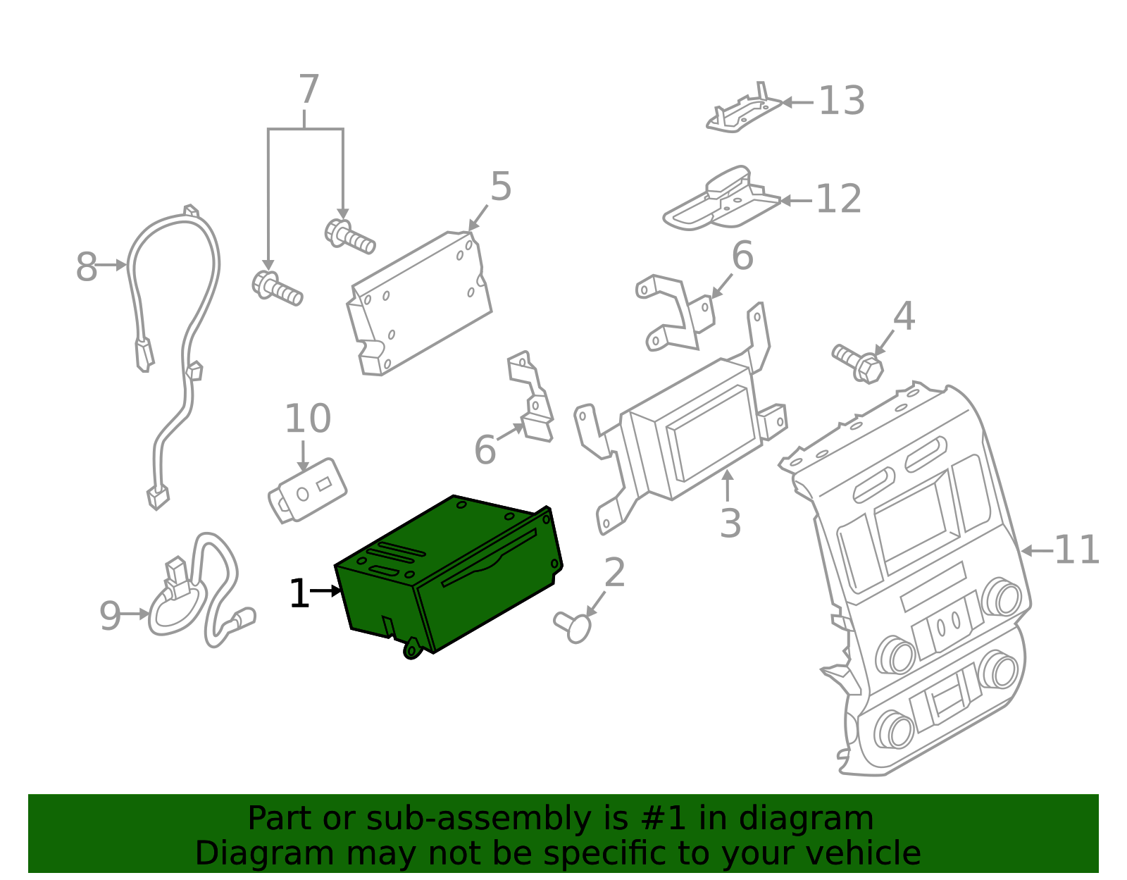 2015-2016 Ford F-150 | Receiver | FL3Z-18C869-AA | Walls' Ford Parts