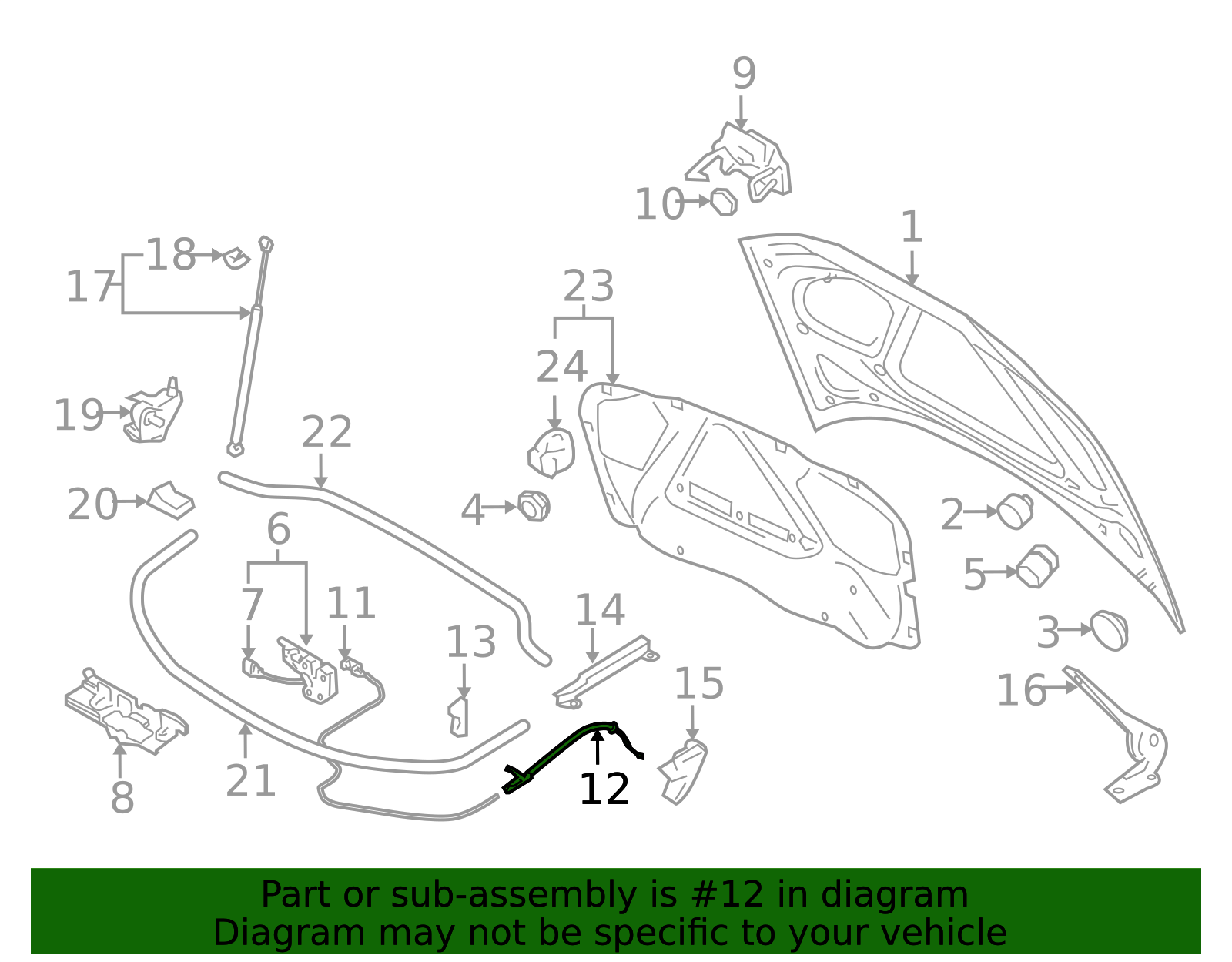 8P0-823-535-C - High-Quality Hood Release Cable for 2006-2013 Audi ...