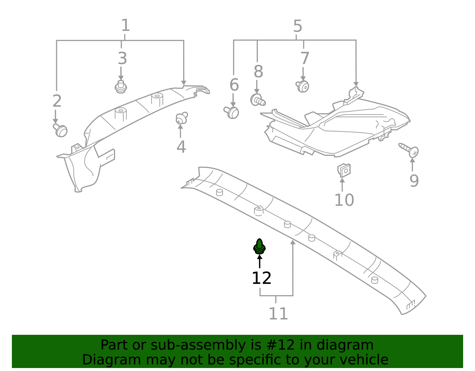 2005-2025 Subaru Body A-Pillar Trim Panel Clip 909130105 | Subaru Parts ...