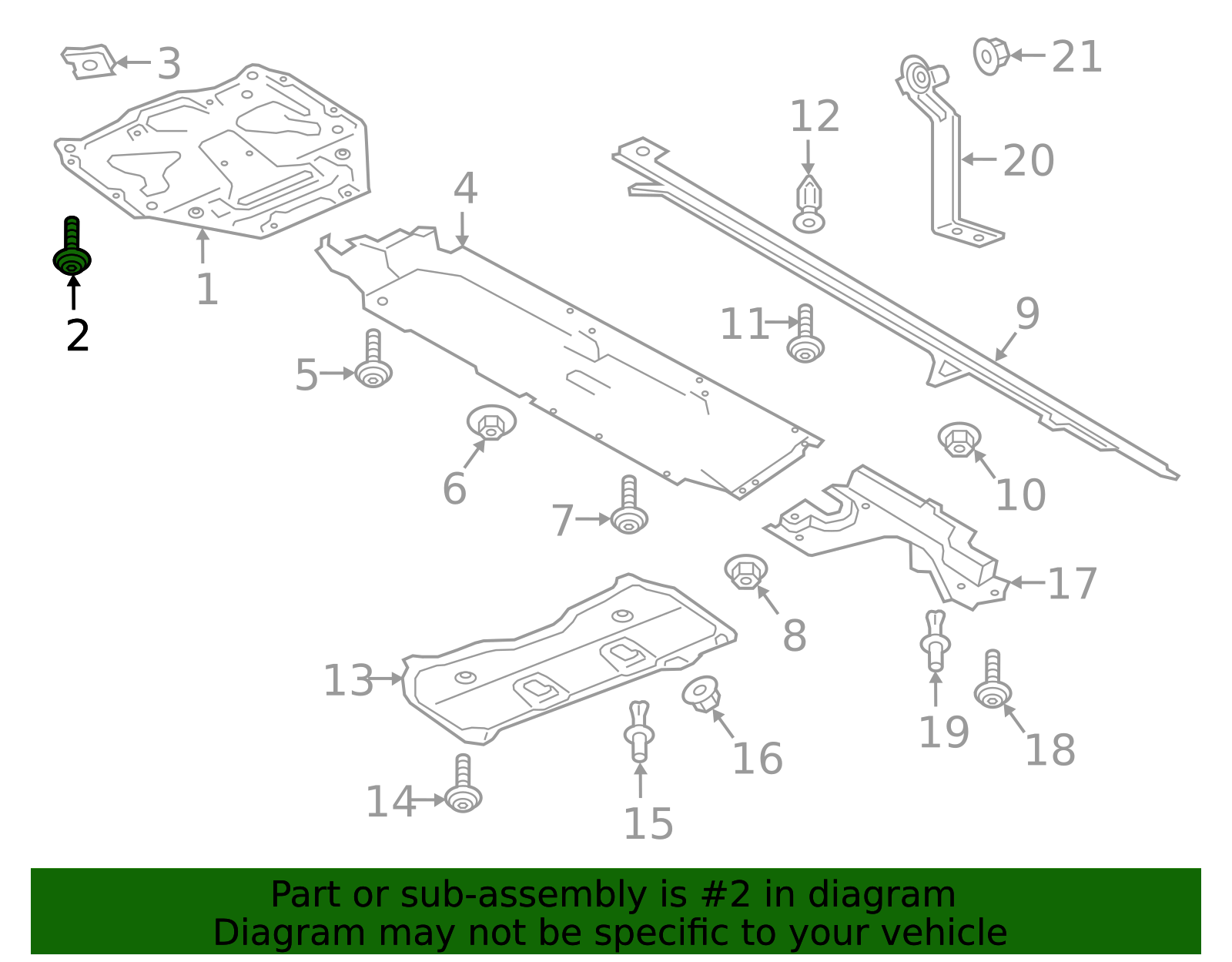 2019-2025 Audi Under Cover Mount Bolt WHT-007-698 | Audi USA Parts