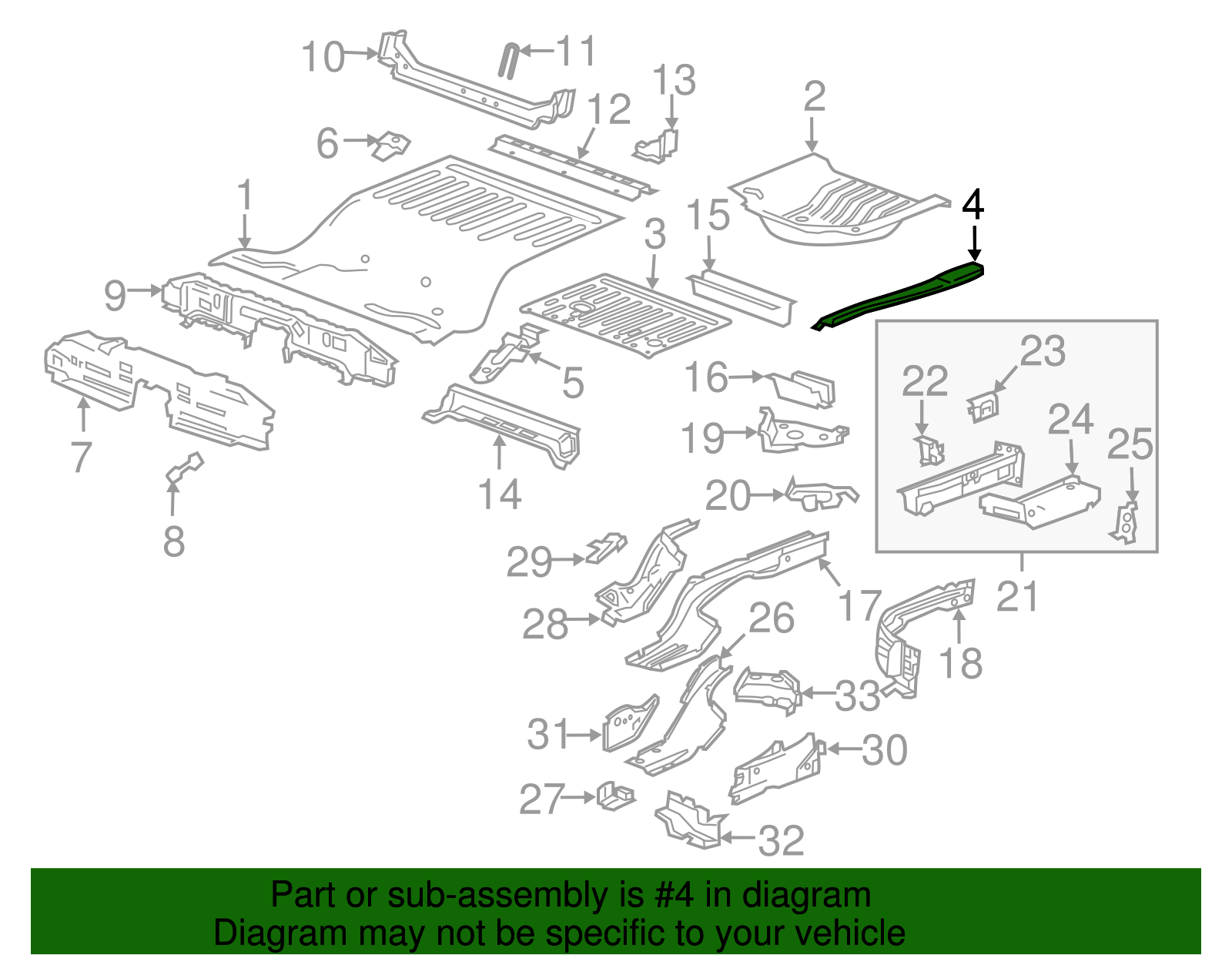 84056351 - 2018-2020 Buick - Underbody Rear Side Rail | Partners Chevy