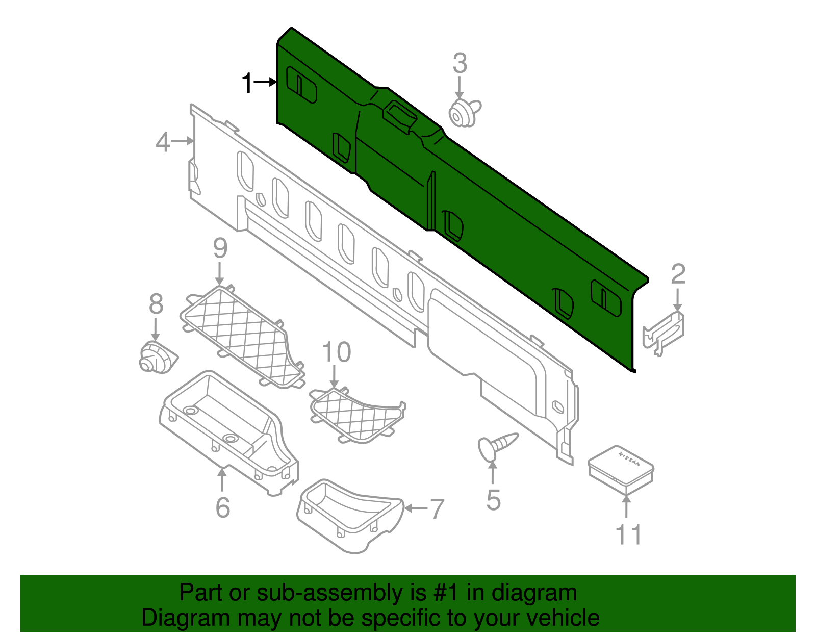 2014-2021 Nissan Frontier Back Panel Trim 79911-9BK0C | Bill Kay Nissan ...