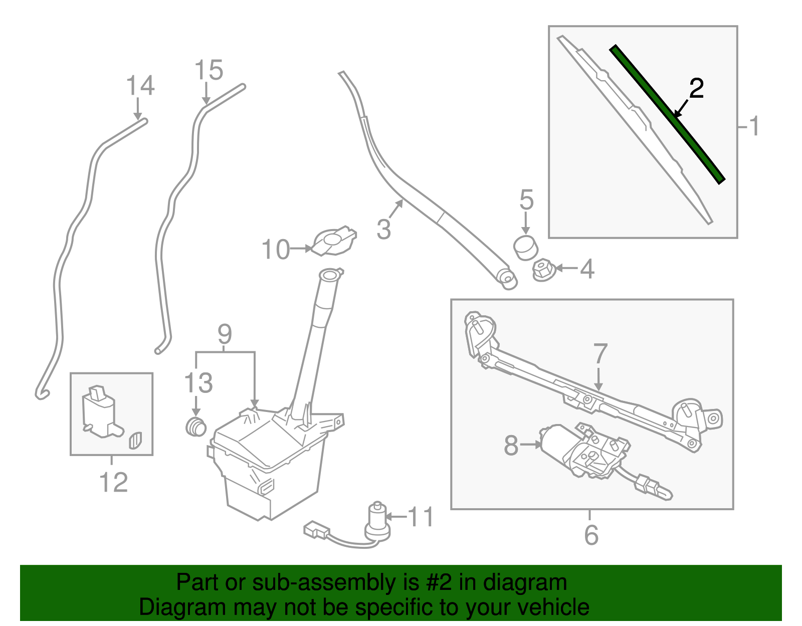 98351-1U000 - Wiper Blade Insert 2011-2015 Kia Sorento | Kia Cheap Parts