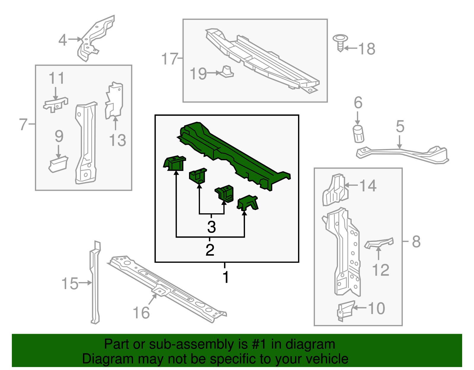 53205-47900 - Upper Tie Bar - 2016-2022 Toyota | OEM Genuine Toyota Parts