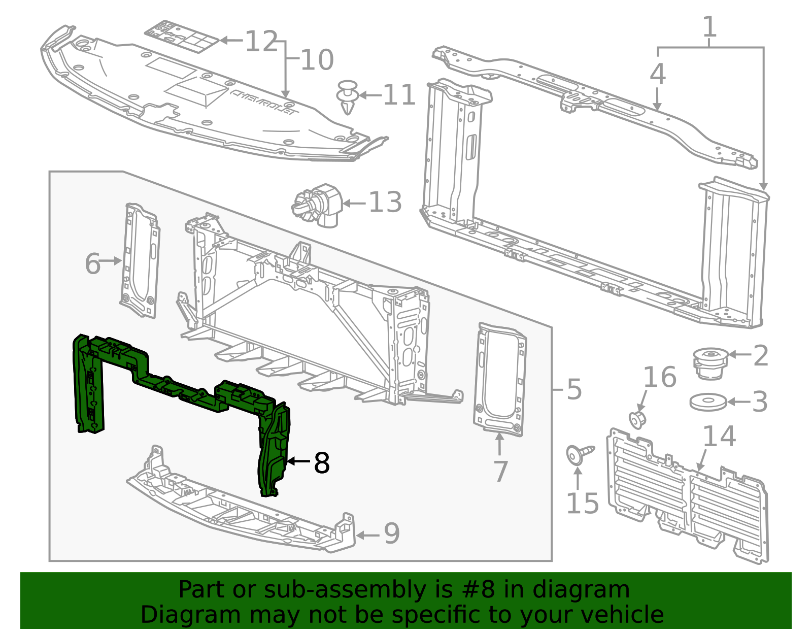 23497751 - 2015-2020 Chevrolet - Front Bumper Shutter | Partners Chevy