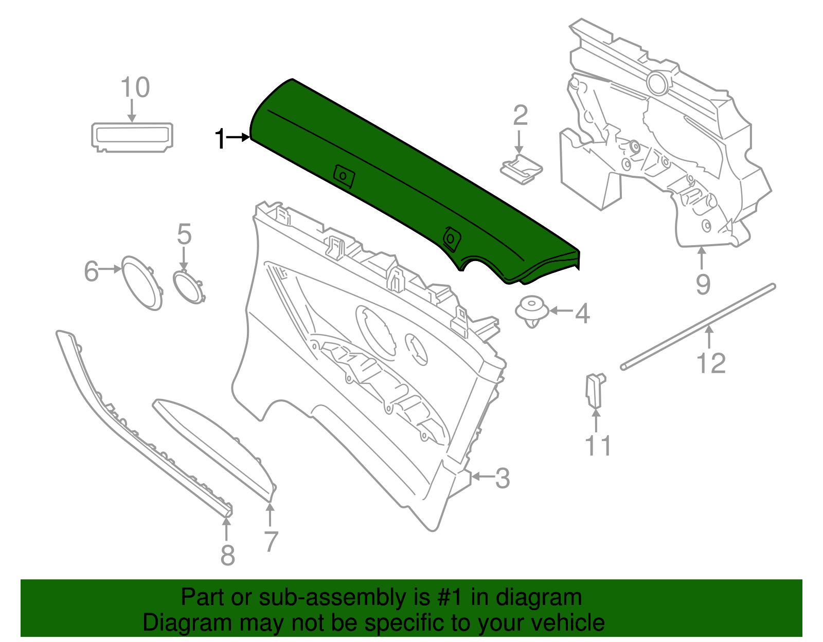 51437337862 - 2014-2020 BMW Upper Quarter Trim (51-43-7-337-862) | BMW ...