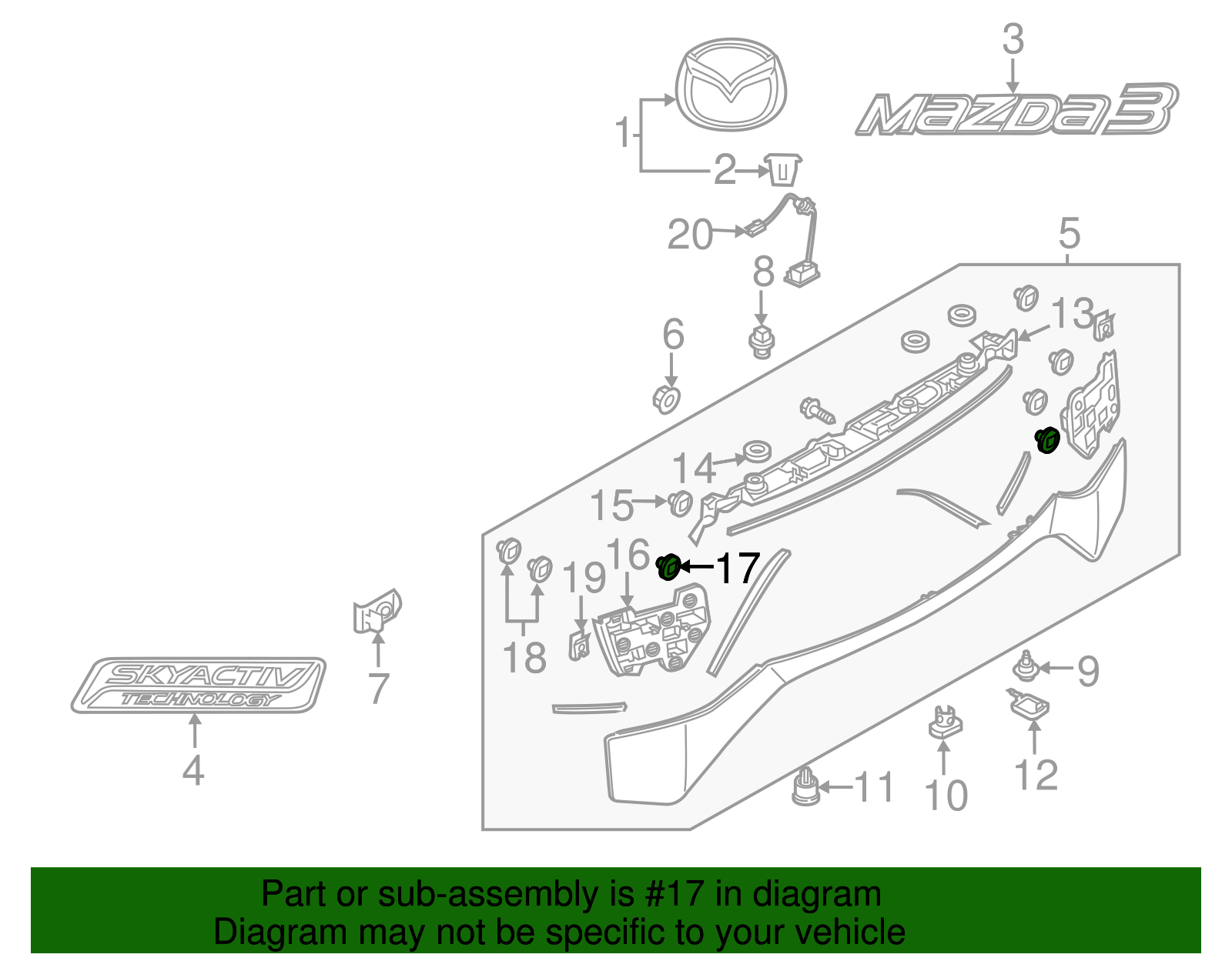 2014-2025 Mazda Side Bracket Stud BHN9-50-7M5 | RealMazdaParts.com
