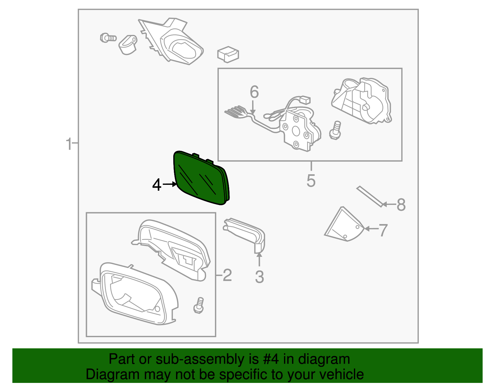 76203-TK4-A01 - 2009-2014 Acura TL - Mirror Sub-Assembly, R (R1400 ...