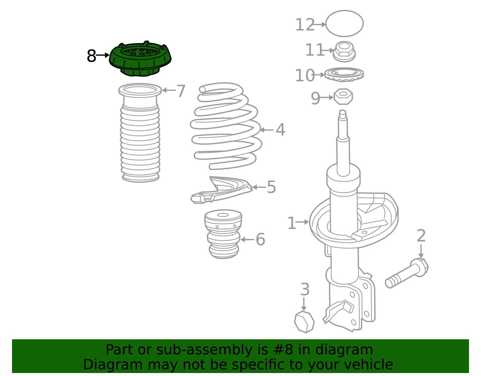42725624 - 2012-2020 Chevrolet - Front Strut Mount | Partners Chevy