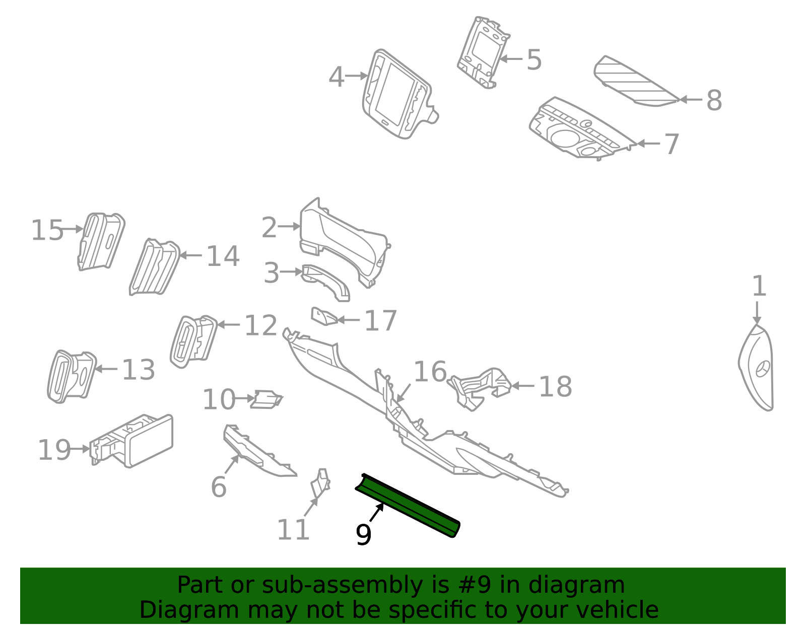 2019-2025 Volvo Outer Molding - Passenger Side (RH) 31477772 ...