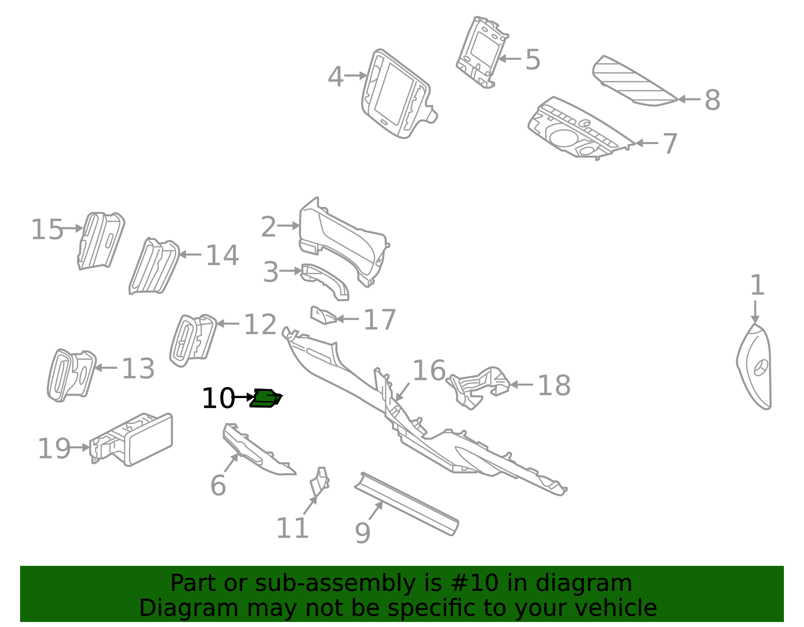 Volvo Instrument Panel Molding - Dashboard Trim Finish - Part #32277142 ...
