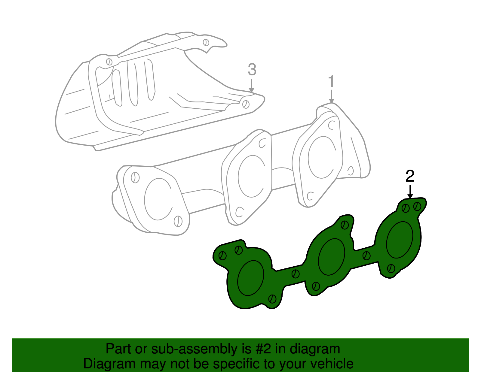 Genuine Toyota Exhaust Manifold Gasket part# 17173-62060 for 1999-2004 ...