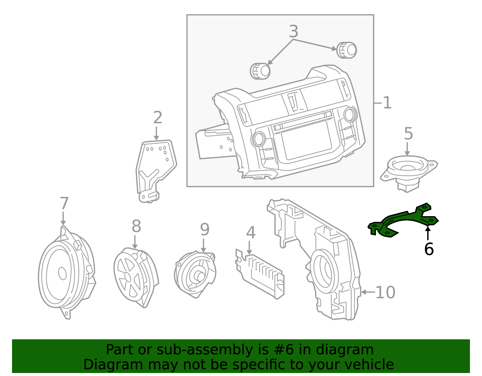 2010-2024 Toyota 4Runner Tweeter Mount Bracket 86161-35040 | MotorMotor