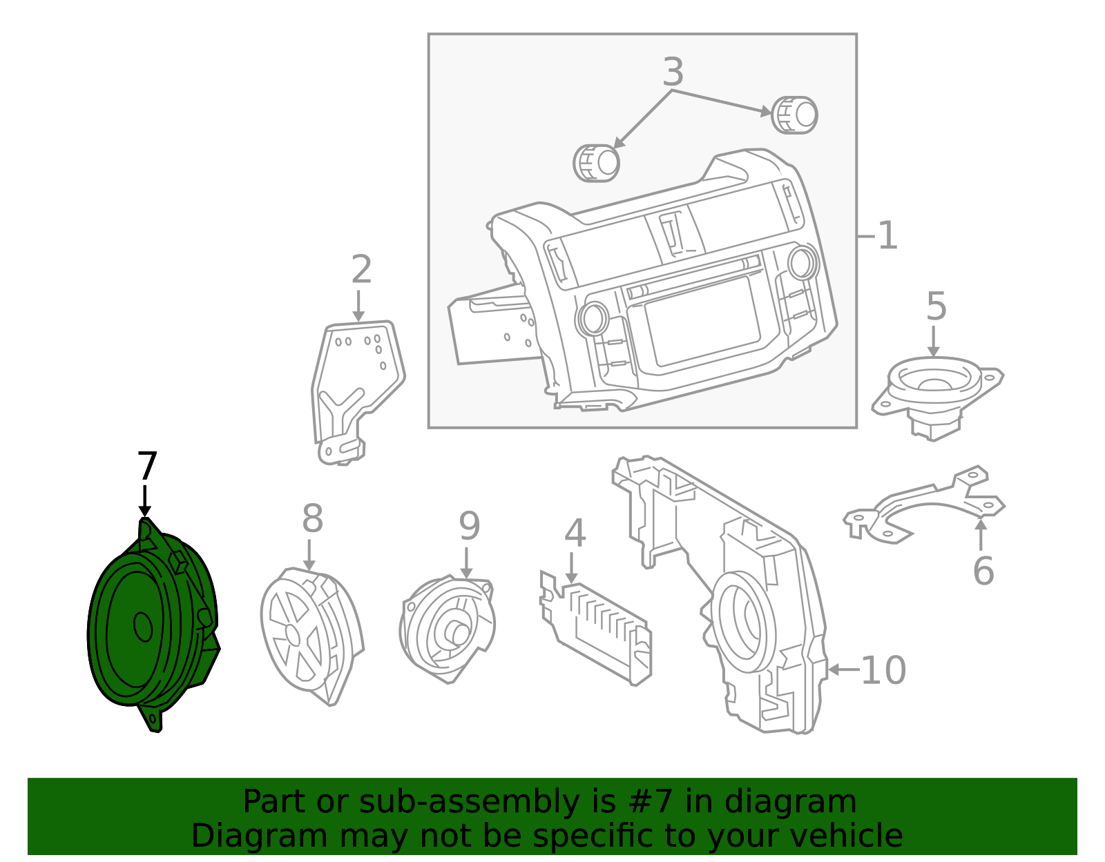Genuine Official Toyota Front Dr Speaker part# 86160-58240 for 2010 ...