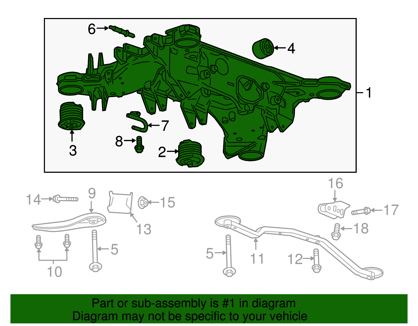 2017-2020 Cadillac CT6 Rear Suspension Cradle 84154090 | Capital Chevy ...