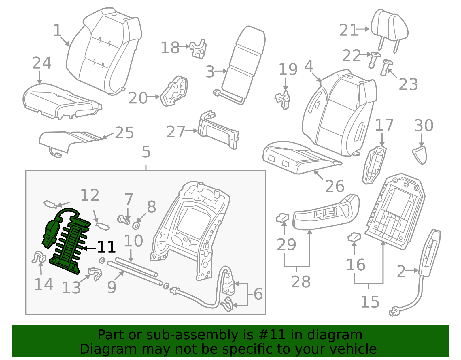2010 Acura MDX Seat Lumbar Support Cushion 81590-STX-L01 | OEM Parts Online