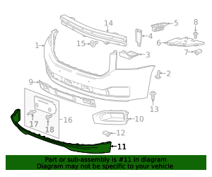 2015-2020 GMC Radiator Air Lower Deflector 22936430 GM | GMPartsDirect.com